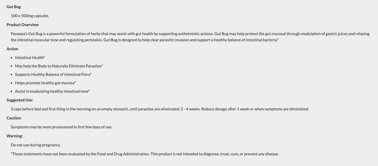 Gut Bug by Panaxea — Broad-Spectrum Herbal Antiparasitic for GI Health ...